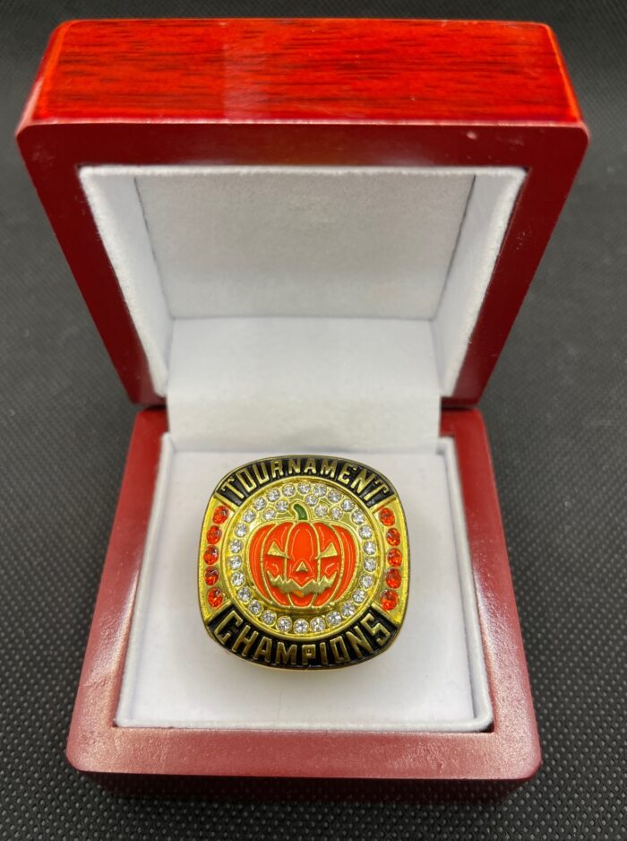 PUMPKIN CHAMPIONS RING — GOLD BODY (Item #35-116) – Discount Sports Rings