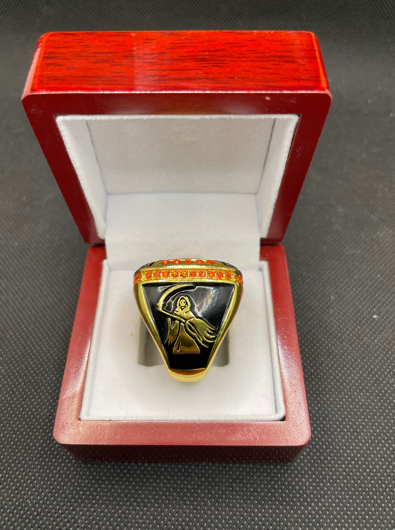 PUMPKIN CHAMPIONS RING - GOLD BODY (Item #35-116) - Discount Sports Rings