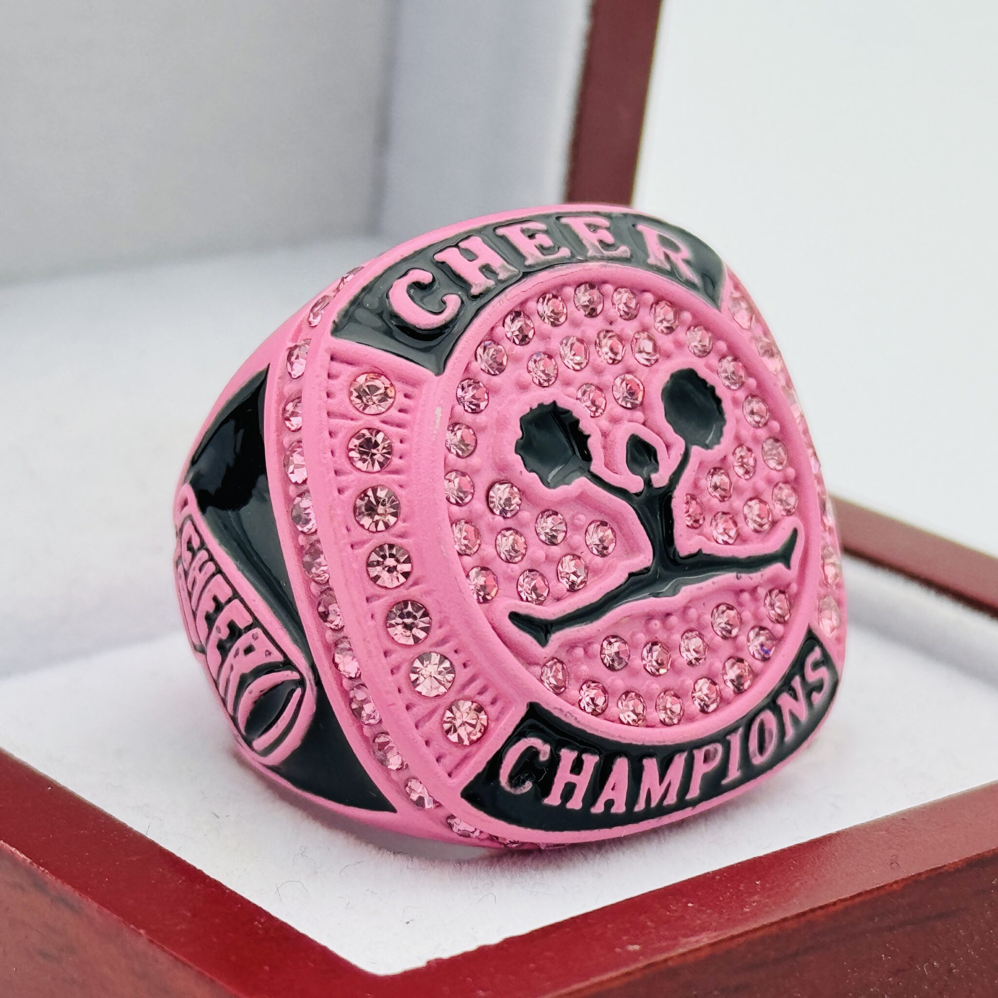 CHEER CHAMPION RING - PINK BODY (ITEM #56-29) - Discount Sports Rings