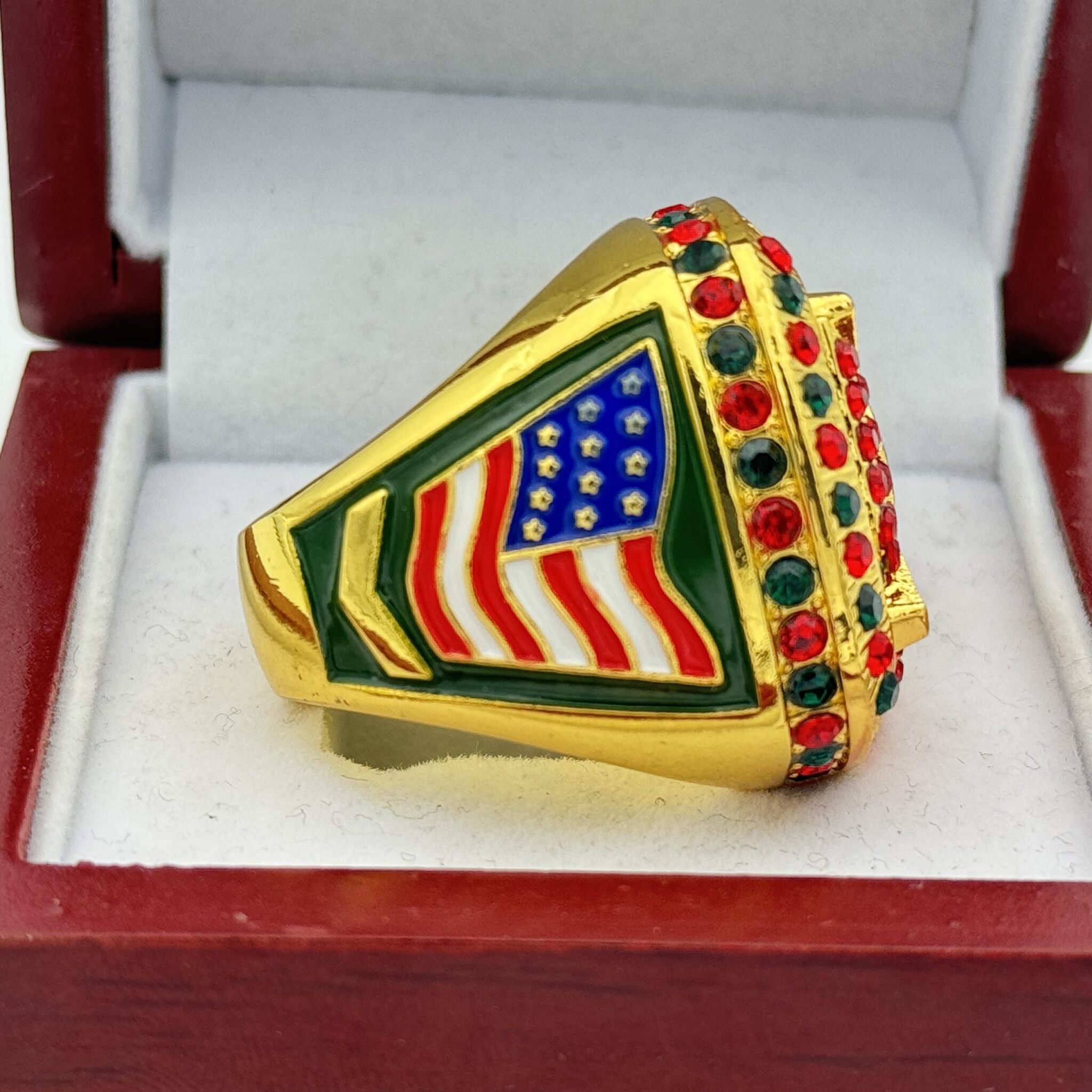 GLOWING SKULL CHAMPION MEDAL - RED (Item #36-80) - Discount Sports Rings