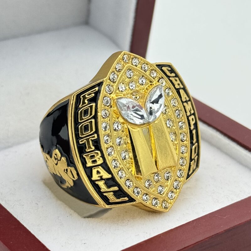 DELUXE FOOTBALL CHAMPION RING - GOLD BODY, CLEAR STONES (ITEM #51-72 ...