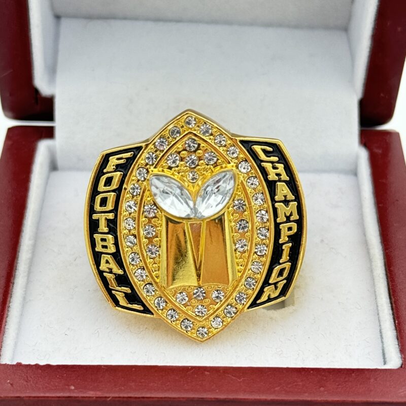 DELUXE FOOTBALL CHAMPION RING - GOLD BODY, CLEAR STONES (ITEM #51-72 ...