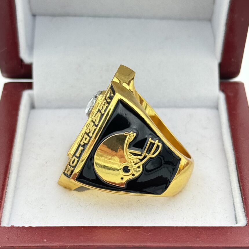 DELUXE FOOTBALL CHAMPION RING - GOLD BODY, CLEAR STONES (ITEM #51-72 ...