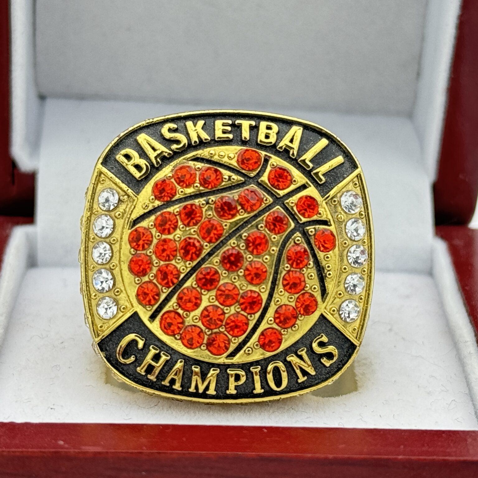 BASKETBALL CHAMPION RING - GOLD BODY, WITH STONES (Item #52-48 ...