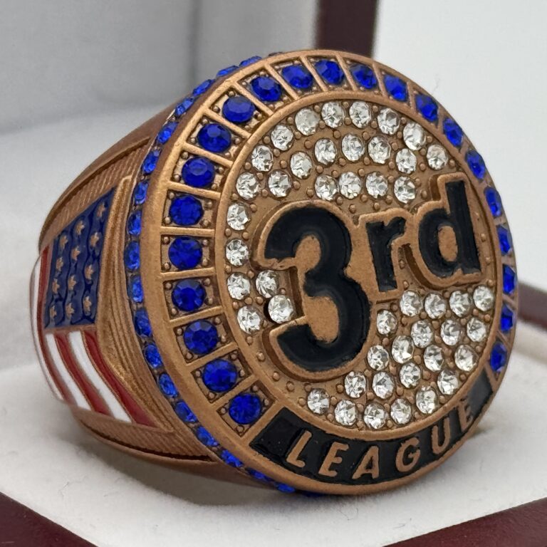 3rd PLACE LEAGUE RING - BRONZE BODY, BLUE STONE (Item #62-105 ...