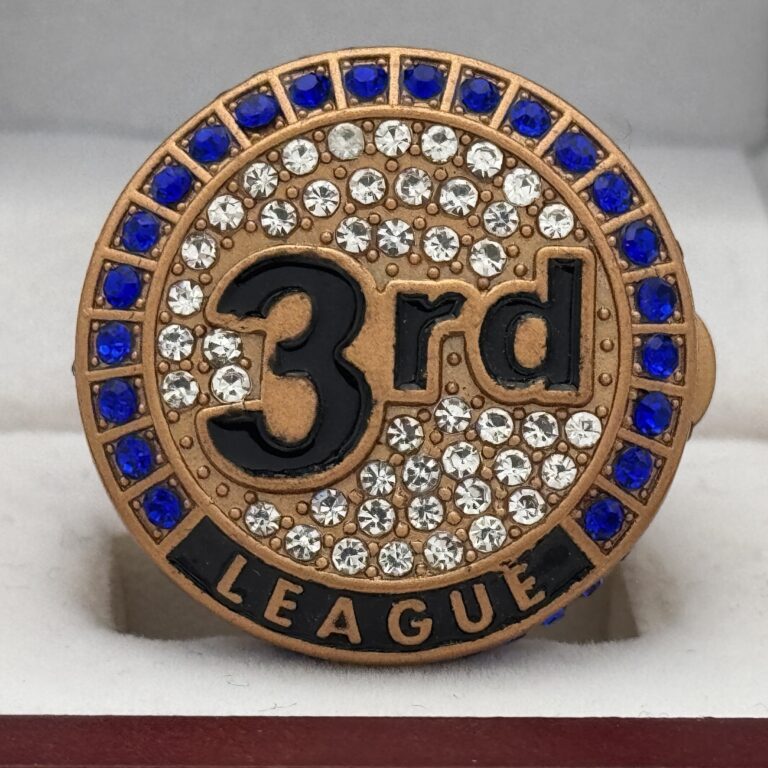 3rd PLACE LEAGUE RING - BRONZE BODY, BLUE STONE (Item #62-105 ...