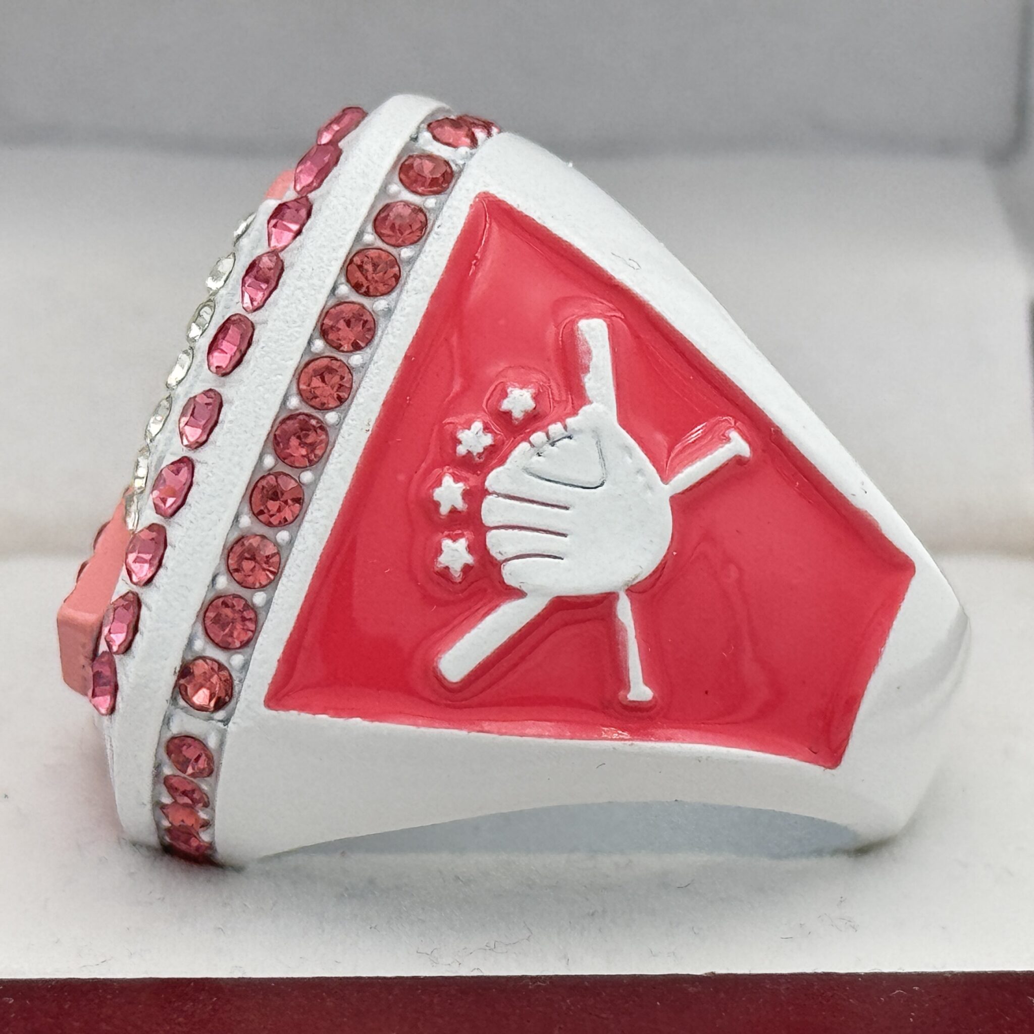 GLOWING SKULL CHAMPION MEDAL - RED (Item #36-80) - Discount Sports Rings